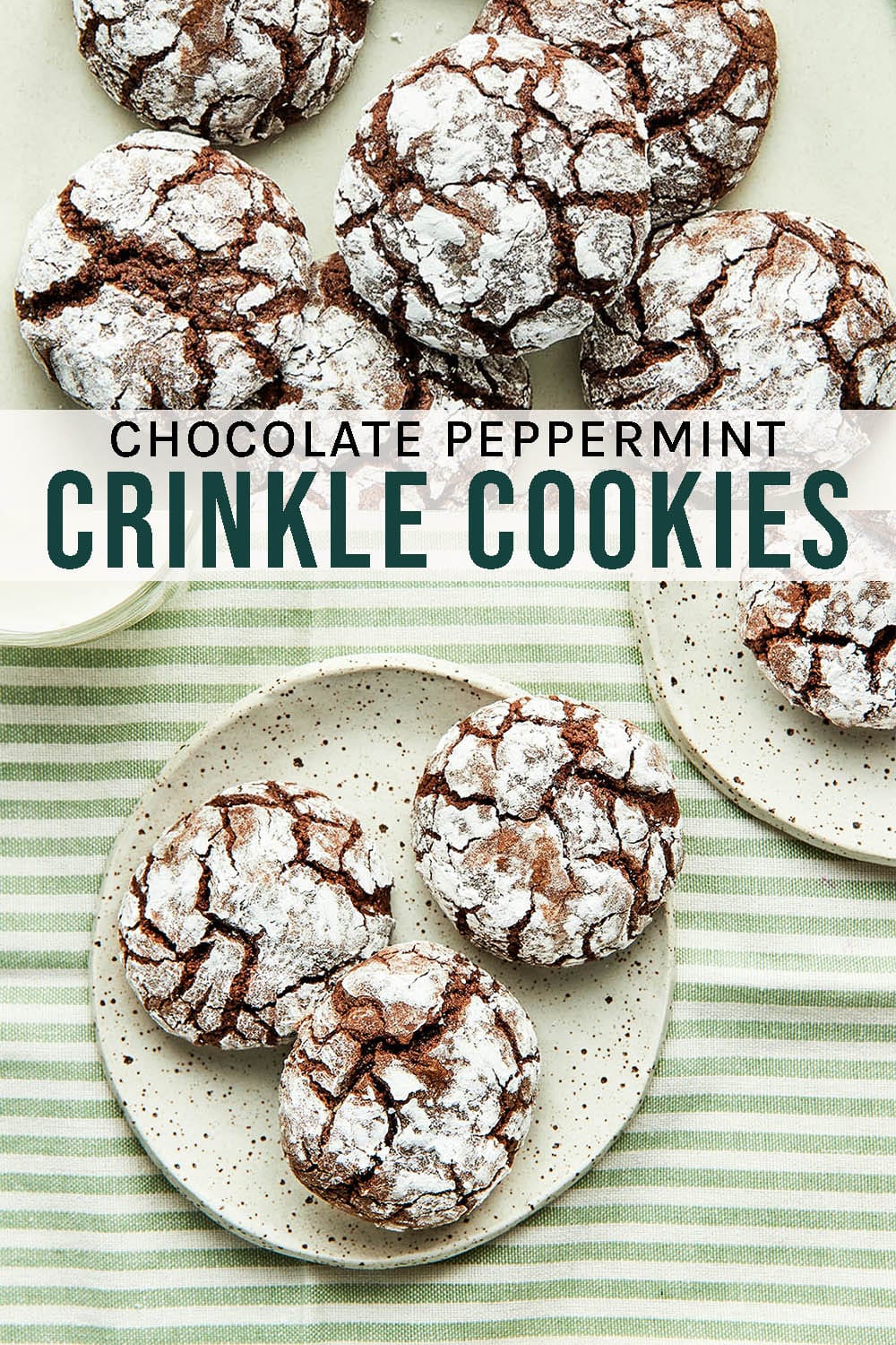 Chocolate Peppermint Crinkle Cookies - The Baked Collective